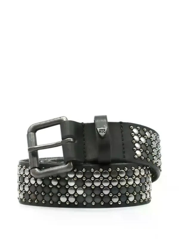 HTC LOS ANGELES Nest Studded Leather Belt - Black