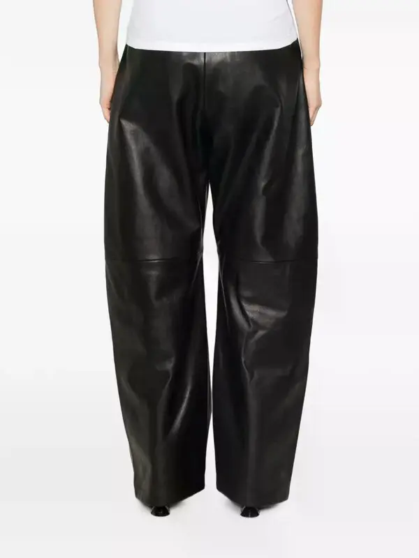 Sportmax Button-embellishment Leather Trousers