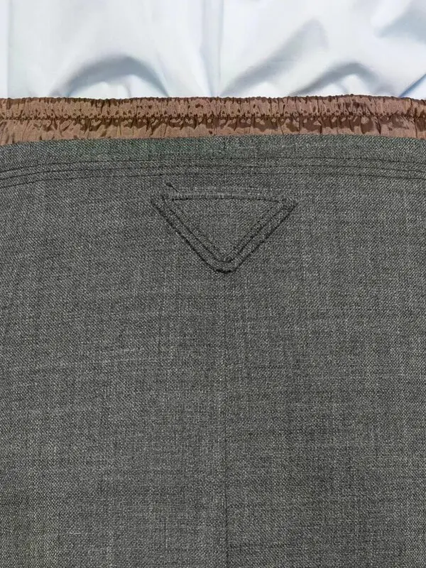 Prada Pleated-detail Triangle-logo Skirt