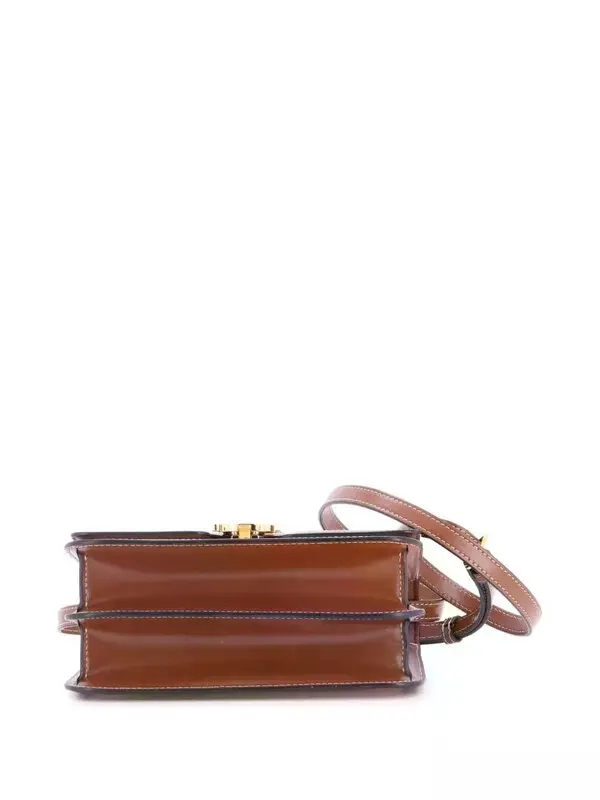 Burberry Tb Flap Bag Canvas Small Shoulder Bag - Brown