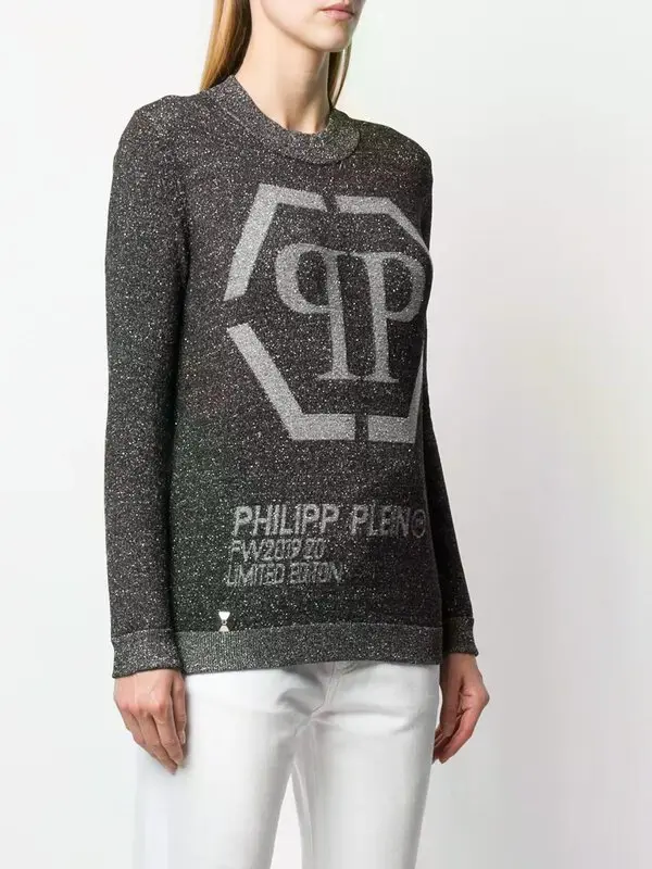 Philipp Plein Logo Lurex Jumper