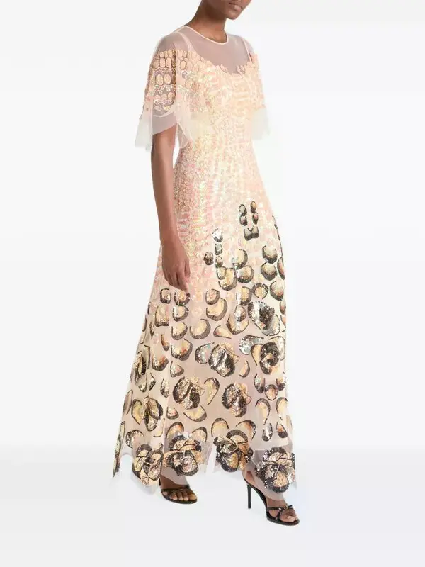 TEMPERLEY LONDON Piper Maxi Dress With Sequin Embellishment And Leopard Pattern