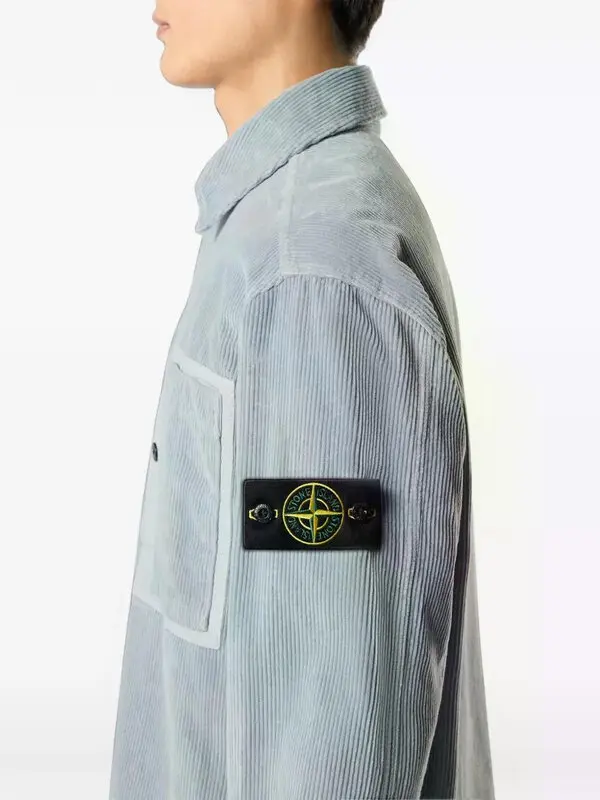Stone Island Compass-motif Corduroy Shirt Jacket
