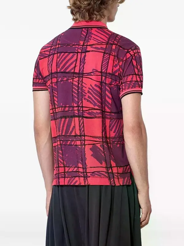 VIVIENNE WESTWOOD Abstract-patterned Short-sleeved Polo Shirt