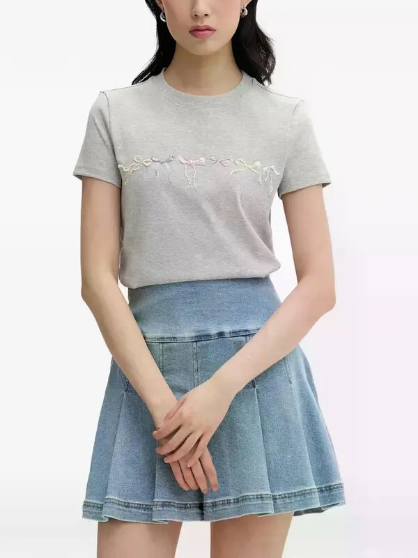 Miss Sixty Bow-embellished T-shirt - Grey