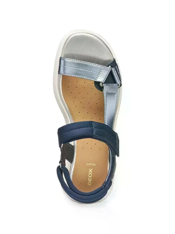 Geox Flextride S Metallic-finish Touch-strap Sandals