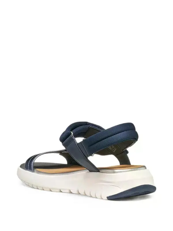 Geox Flextride S Metallic-finish Touch-strap Sandals
