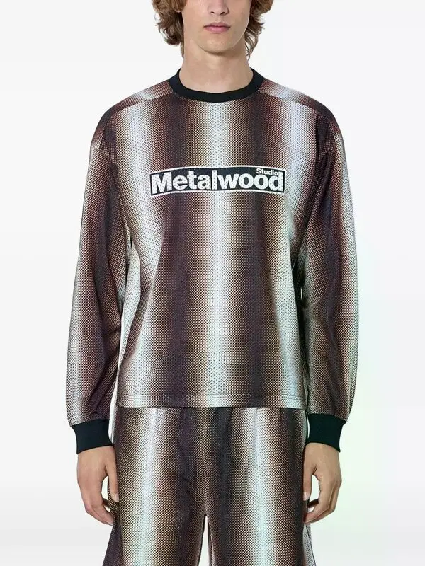METALWOOD STUDIO Logo-motif Long-sleeve T-shirt - Brown