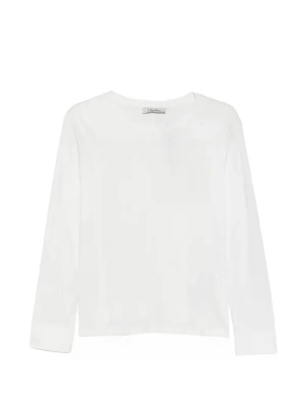 Max Mara Logo-embroidered Long-sleeve T-shirt - Grey
