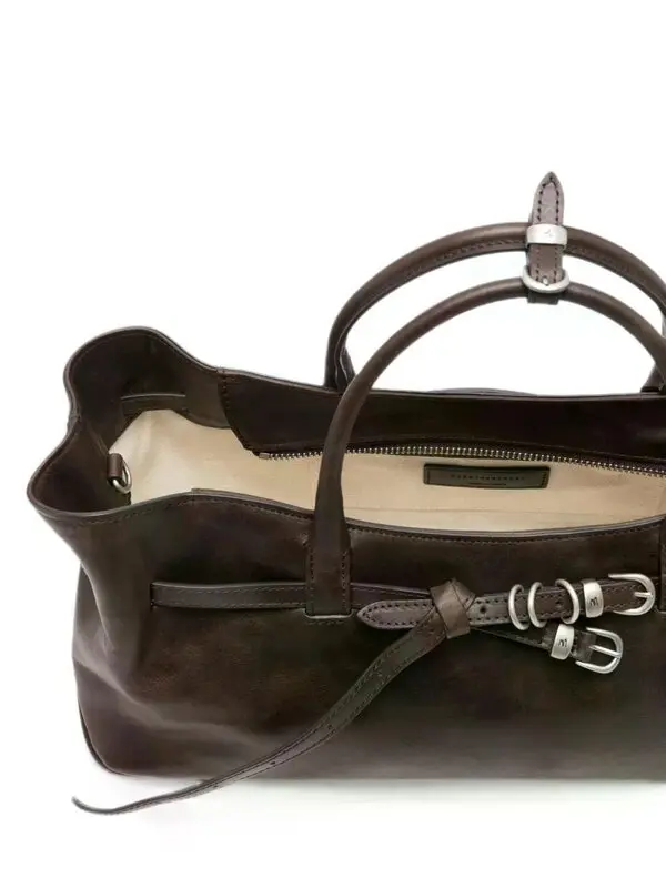 MARGESHERWOOD Grandma Buckled Leather Tote Bag