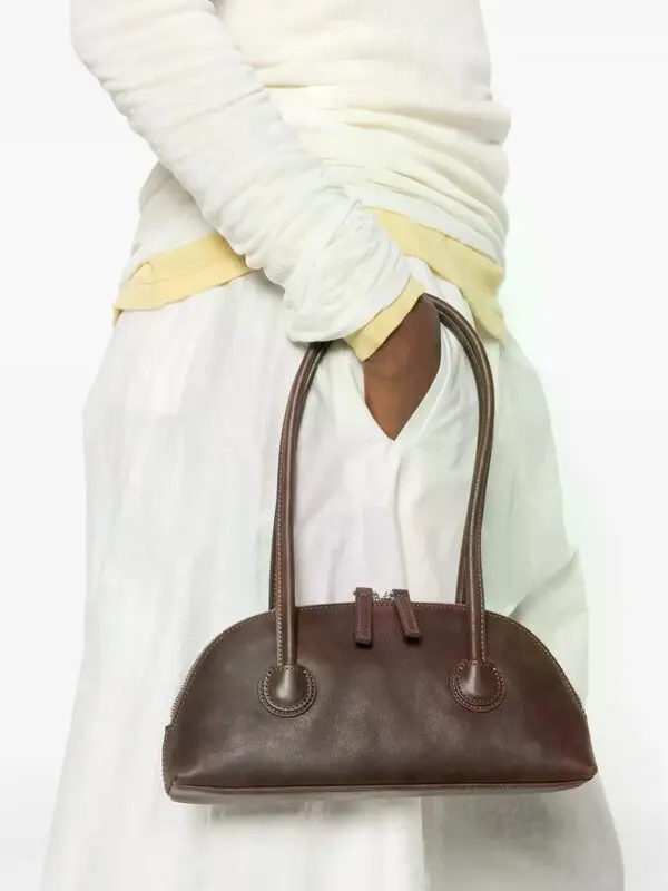 MARGESHERWOOD Bessette Curved-zip Shoulder Bag - Brown