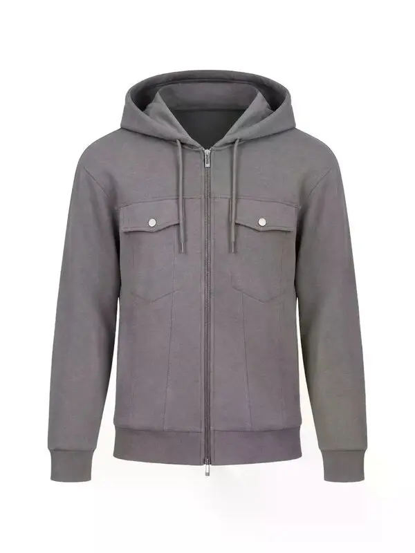 Armani Exchange Zip-fastening Flap-pocket Hoodie - Grey