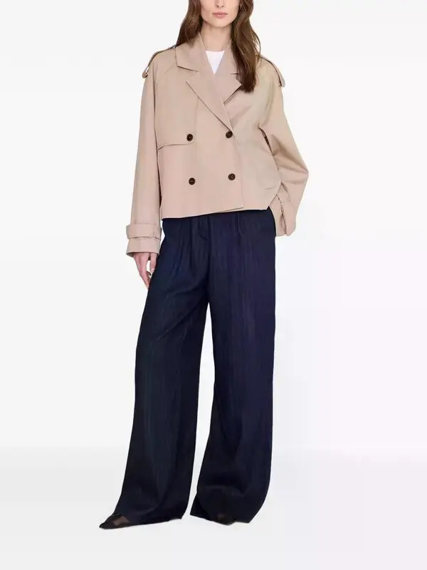 ANINE BING Rickie Cropped Trench Coat