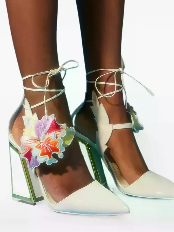 KAT MACONIE Amanza Floral Appliqué Lace-up Pumps