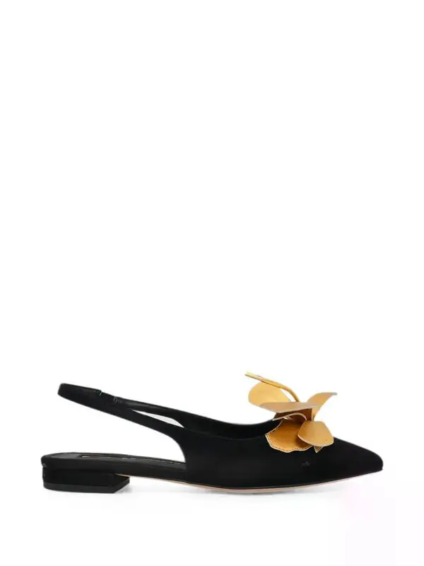 KAT MACONIE Nelli Floral-detail Ballet Flats - Black
