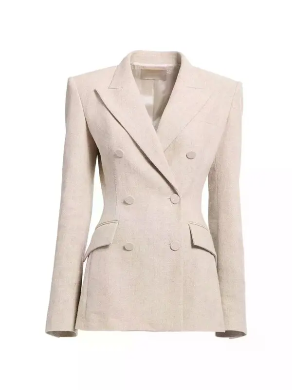 Elie Saab Double-breasted Peak-lapel Blazer - Neutrals
