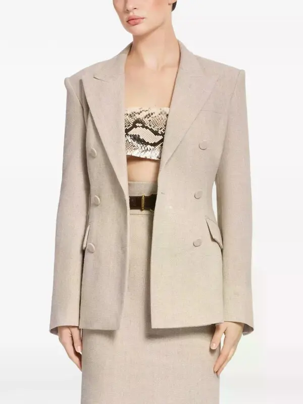 Elie Saab Double-breasted Peak-lapel Blazer