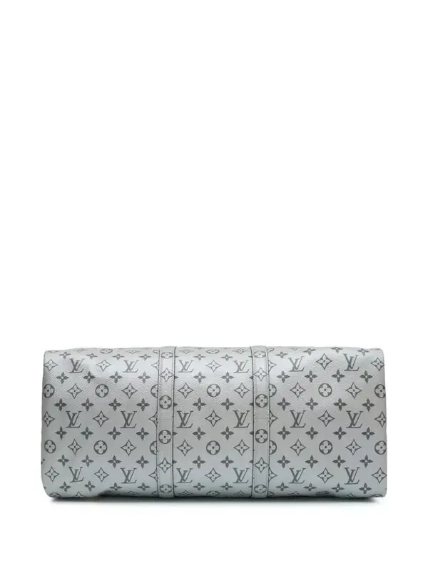 LOUIS VUITTON 50 Monogram Metallic Keepall Bandouliere Holdall - Silver