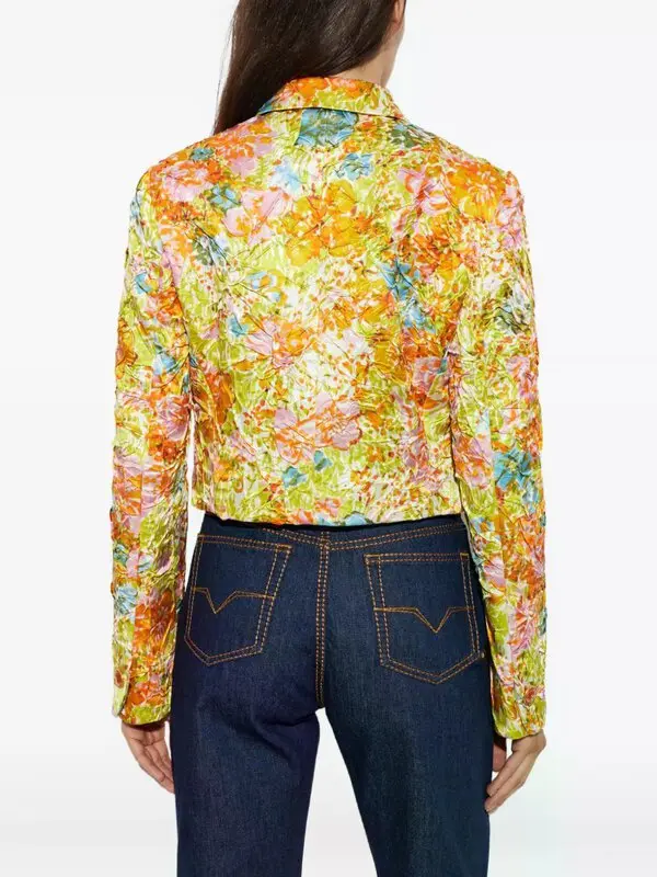 Versace Crinkled Floral-print Jacket
