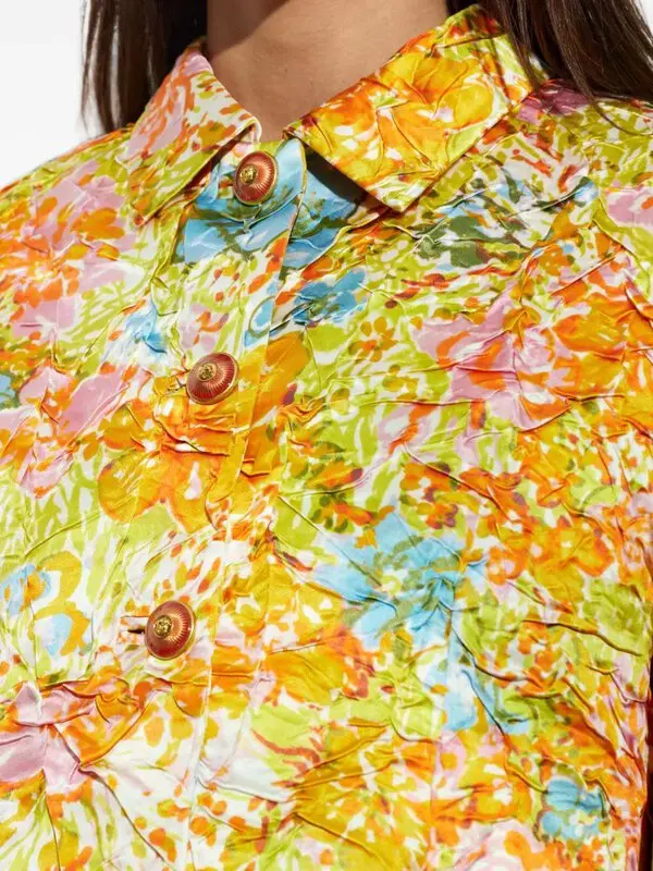Versace Crinkled Floral-print Jacket