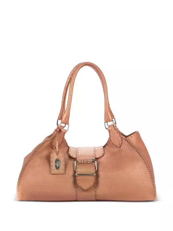 Fendi Selleria Buckle Shoulder Bag - Neutrals