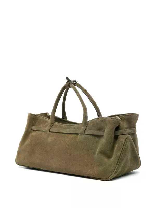 MARGESHERWOOD Grandma Used Buckle-detail Suede Tote Bag - Green