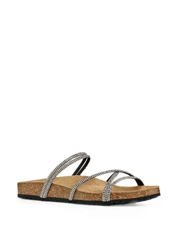 Geox Brionia R Crystal-embellished Strappy Slides