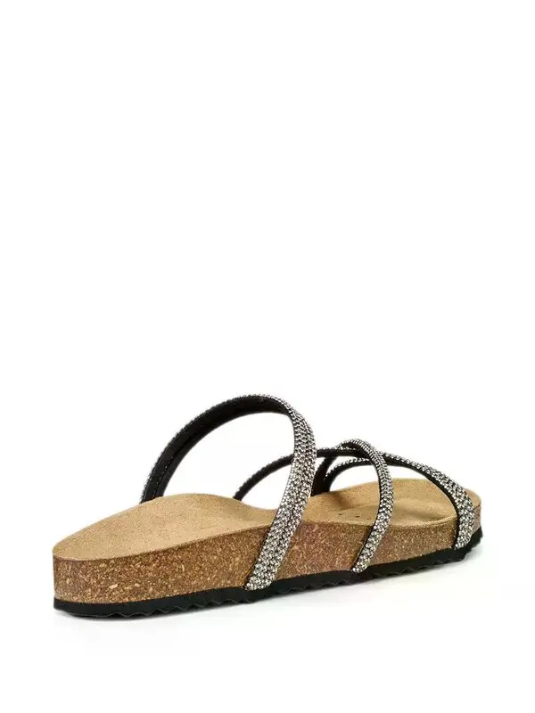 Geox Brionia R Crystal-embellished Strappy Slides
