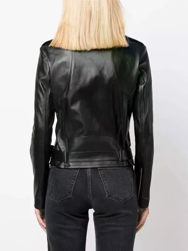 ARMA Zip-up Leather Biker Jacket