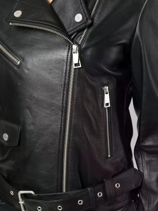 ARMA Zip-up Leather Biker Jacket