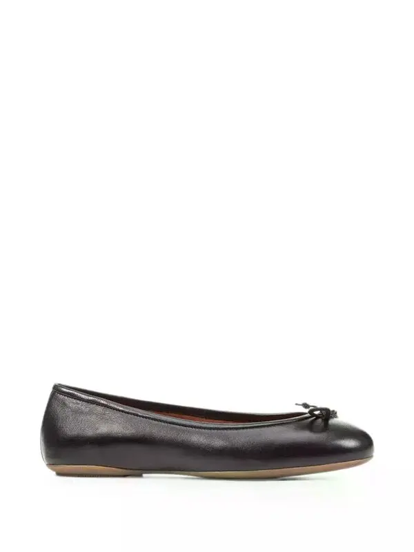 Geox Palmaria Bow-detail Leather Ballet Flats - Black