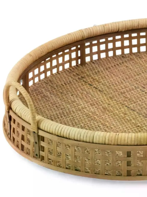 J-LINE Woven-rattan Tray - Neutrals