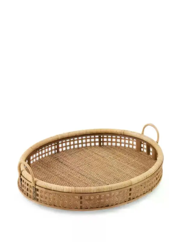 J-LINE Woven-rattan Tray - Neutrals