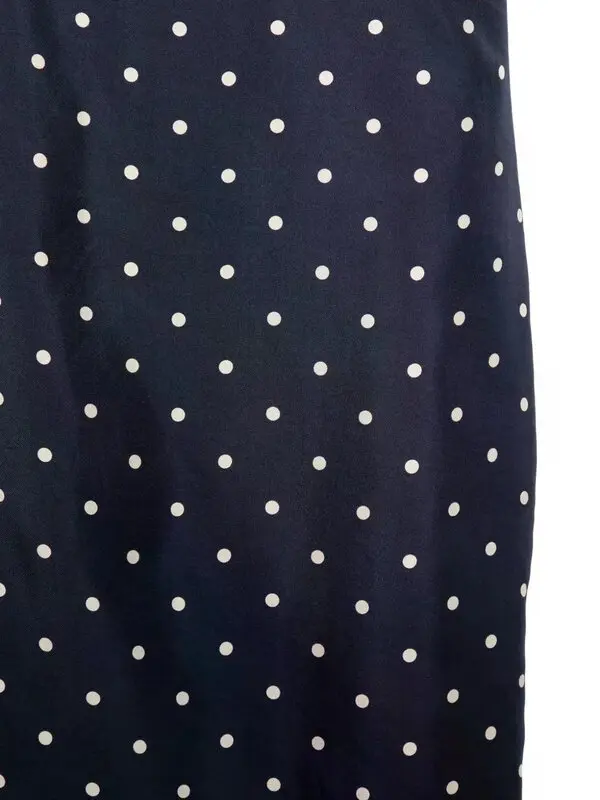 Dior Polka-dot Puffed-sleeve Dress - Blue