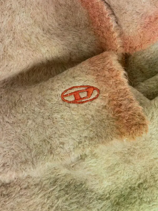 DIESEL® Logo-embroidered Brushed-knit Scarf