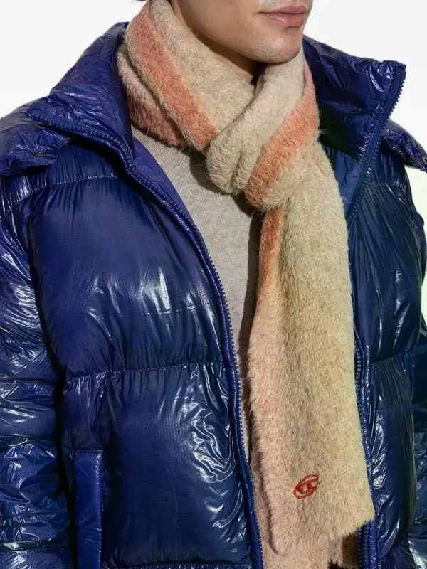 DIESEL® Logo-embroidered Brushed-knit Scarf