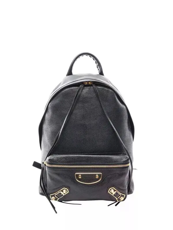 Balenciaga 2018-2026 Leather Motocross Classic City Backpack - Black