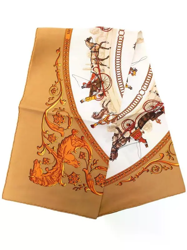 Hermès 2000-2026 La Promenade De Longchamps Silk Scarf 90 Scarves - Neutrals