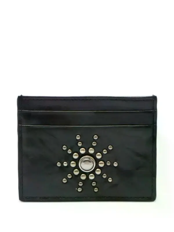HTC LOS ANGELES Sun Stud-embellished Leather Card Holder - Black