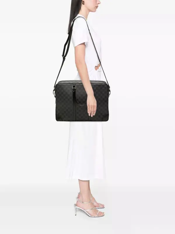 LOUIS VUITTON 2010 Damier Graphite Porte Documents Voyage Pm Business Bag