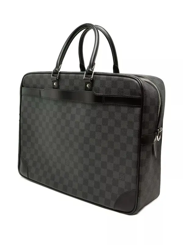 LOUIS VUITTON 2010 Damier Graphite Porte Documents Voyage Pm Business Bag