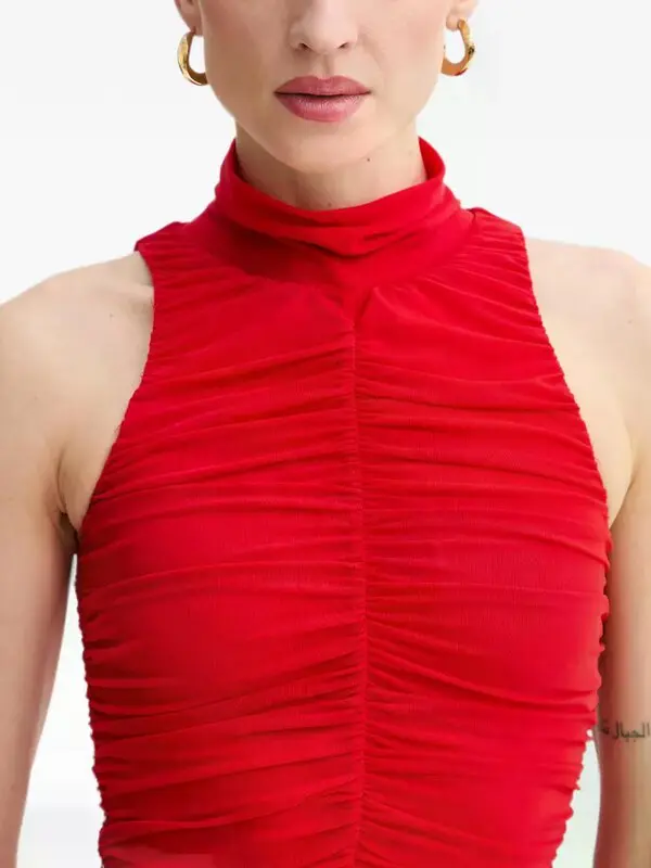 Bardot Orlana Ruched High-neck Maxi Dress