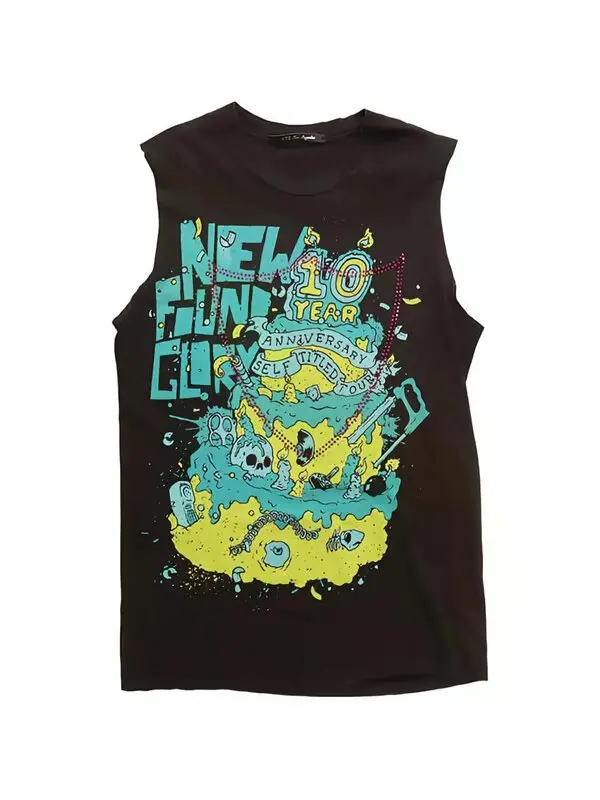 HTC LOS ANGELES Studded Graphic-print T-shirt - Brown