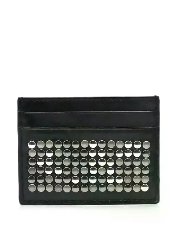 HTC LOS ANGELES Stud-embellished Leather Card Holder - Black