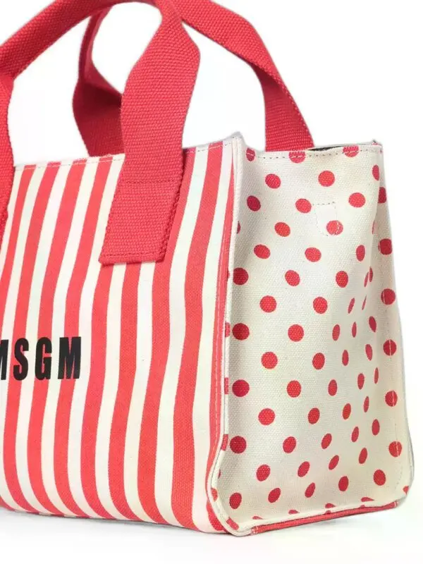 MSGM Striped Polka-dot Shoulder Bag