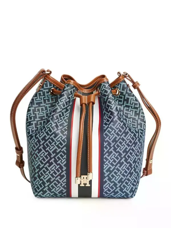 Tommy Hilfiger Th Monoplay Monogram Bucket Bag - Blue
