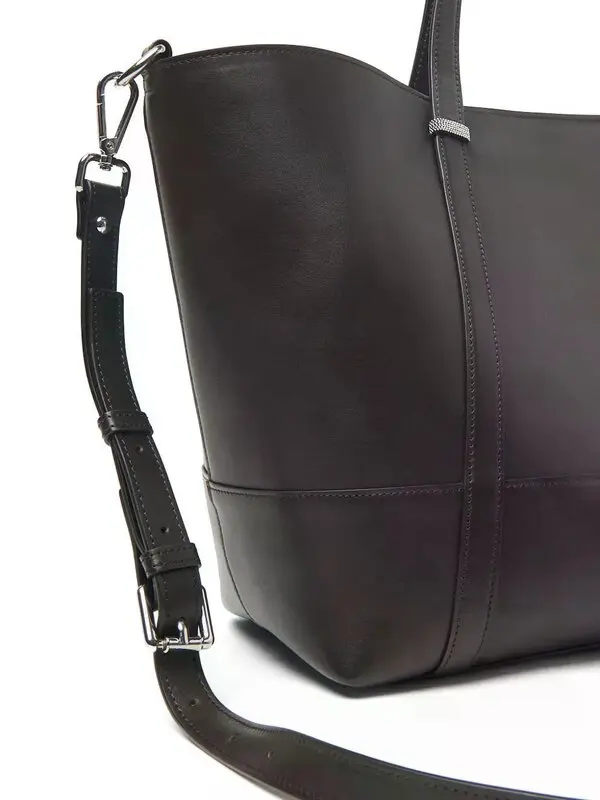 Peserico Calf Leather Tote Bag With Logo Deboss