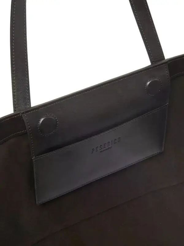 Peserico Calf Leather Tote Bag With Logo Deboss