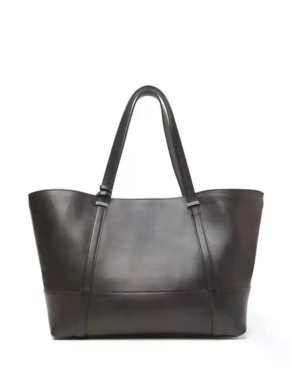 Peserico Calf Leather Tote Bag With Logo Deboss