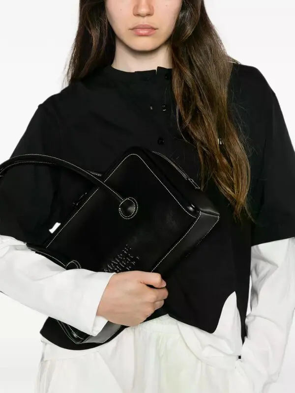 MARGESHERWOOD Contrast-stitch Embossed-logo Tote Bag - Black